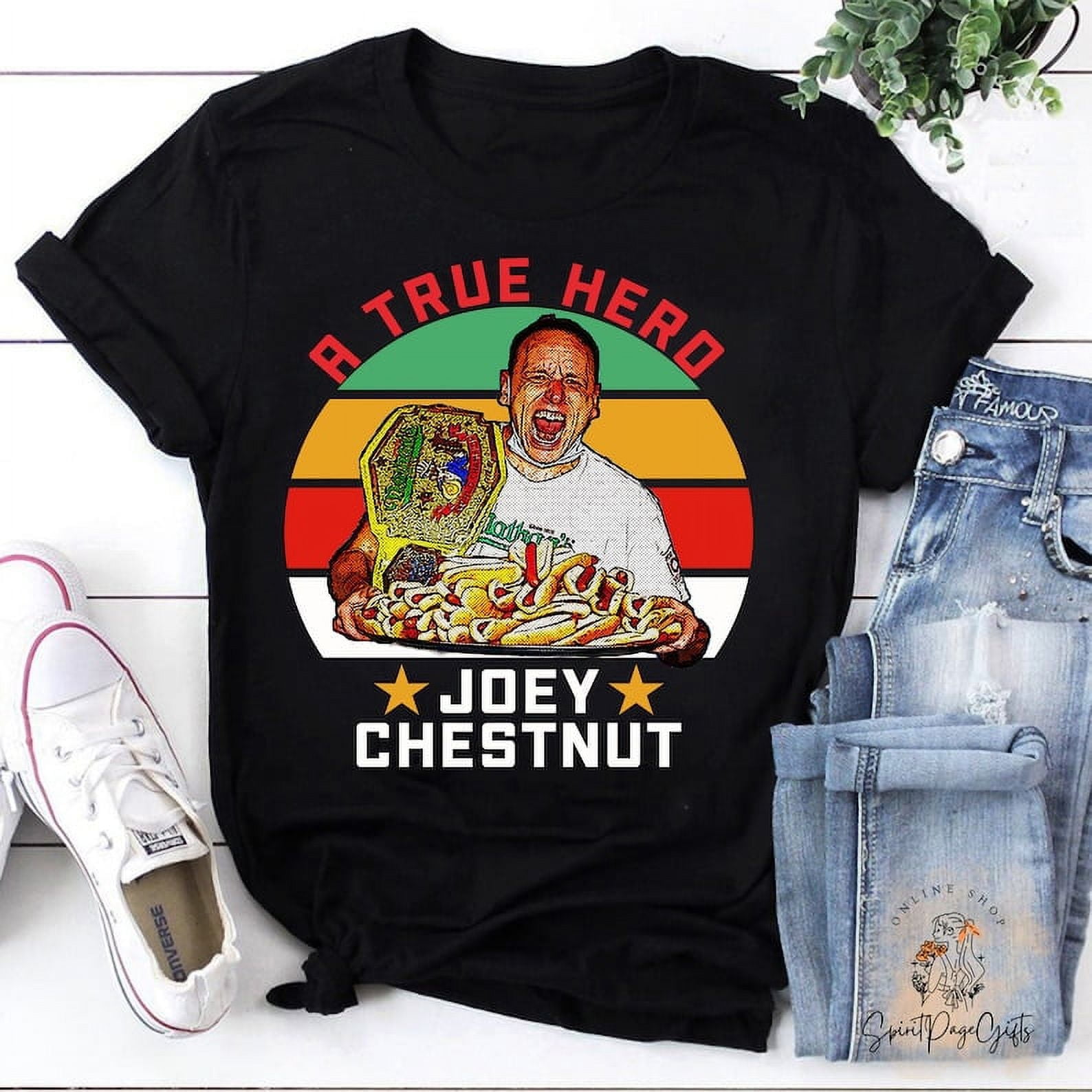 Joey Chestnut A True Hero T-Shirt, Joey Chestnut Shirt, Funny Hot Dog ...