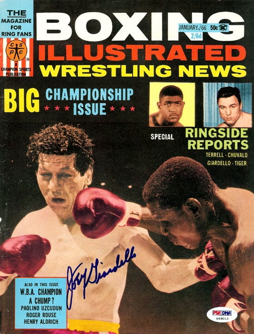 Joey Giardello Autographed Boxing Illustrated Magazine Cover PSA/DNA # ...