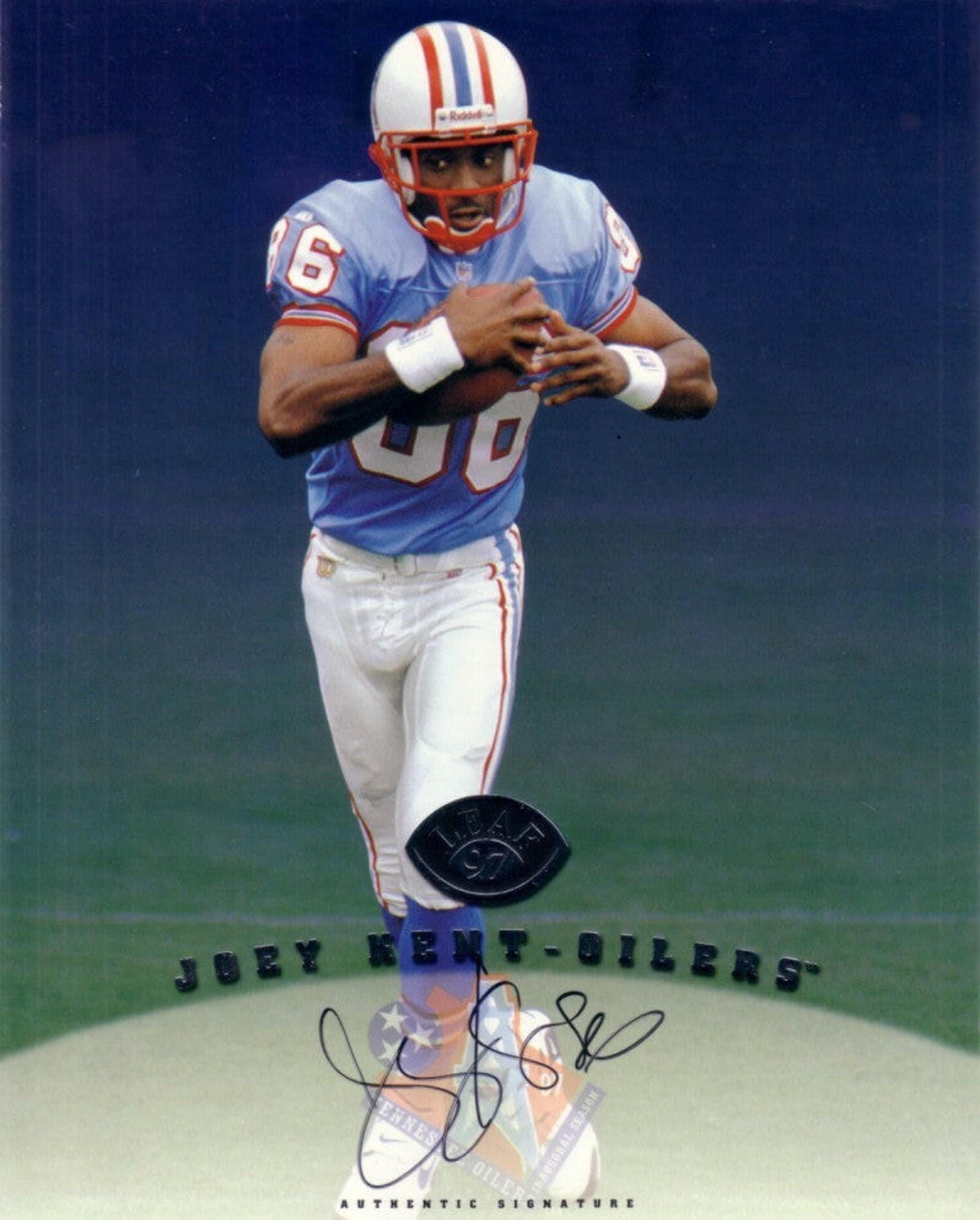 Joey Kent certified autograph Tennessee Oilers 1997 Leaf 8x10 photo ...