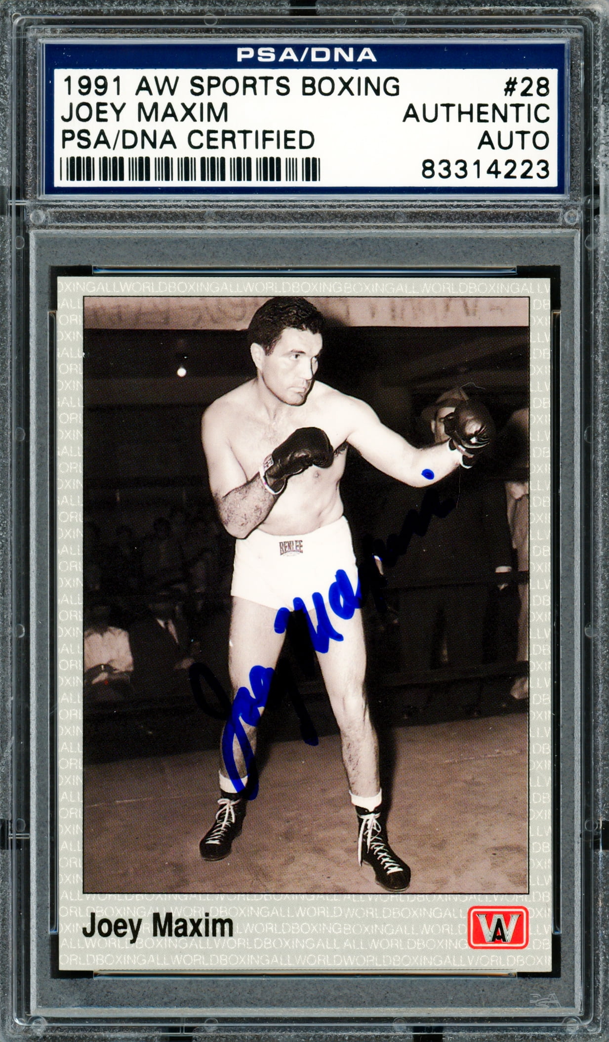 Joey Maxim Autographed 1991 AW Sports Card #28 PSA/DNA #83314223 - Walmart.com
