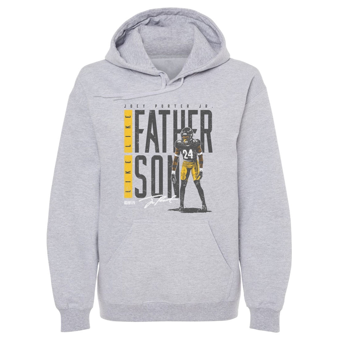 Joey Porter Jr. Pittsburgh Like Father Like Son WHT Classic Hoodie ...