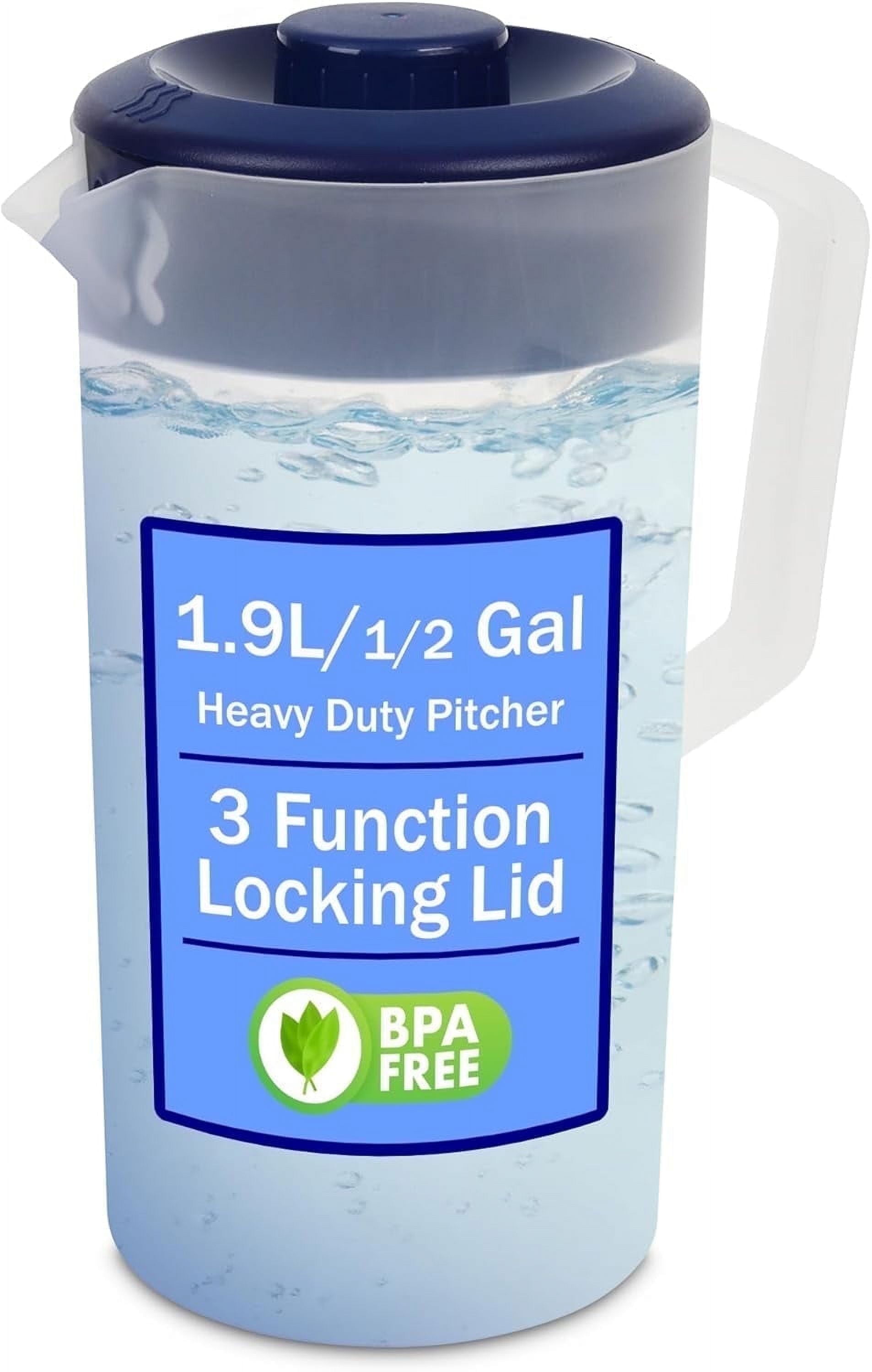 Joey'z Plastic Pitcher with Lid, 2 Quart, Bpa-Free, Plastic Pitcher for ...