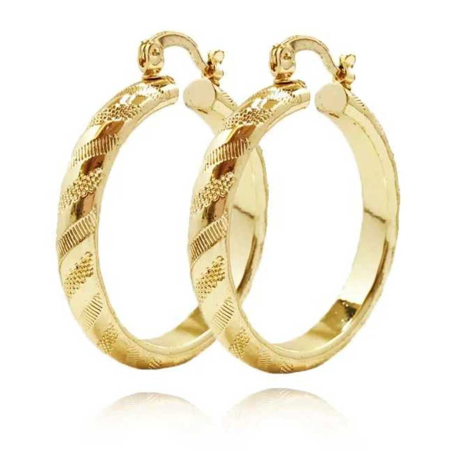 JoeytheJewelryNY 18k Layered real gold filled Round hoop earrings #19 ...