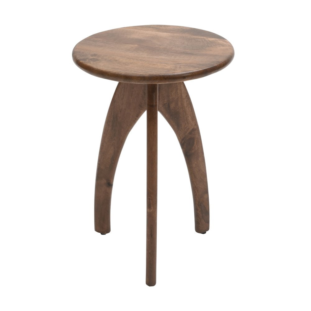 Jofran Aero Curved Space Age Round Mid-Century Modern Solid Wood Accent ...
