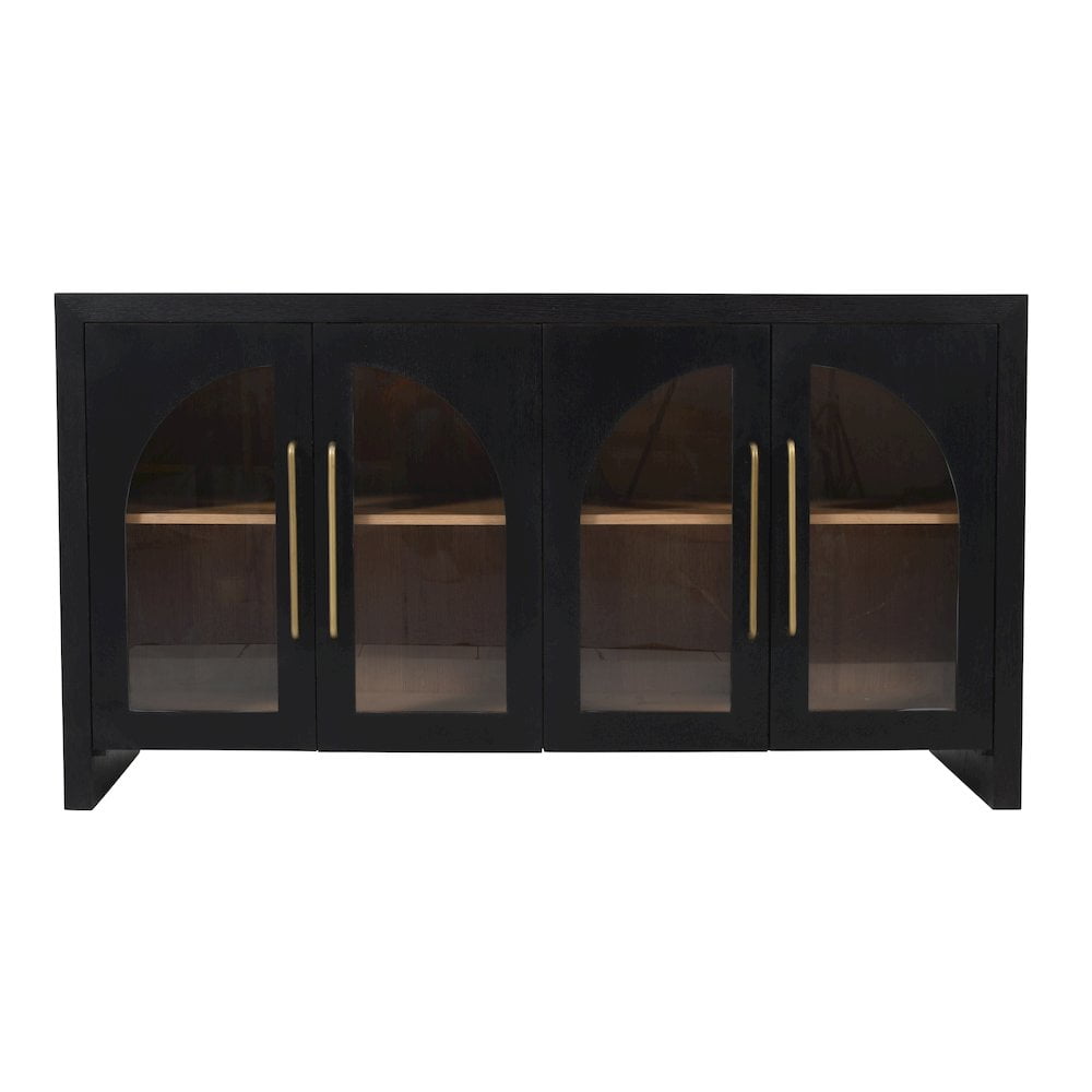 Jofran Archimedes 60" Curved Arch Four Door Sideboard Storage Cabinet ...
