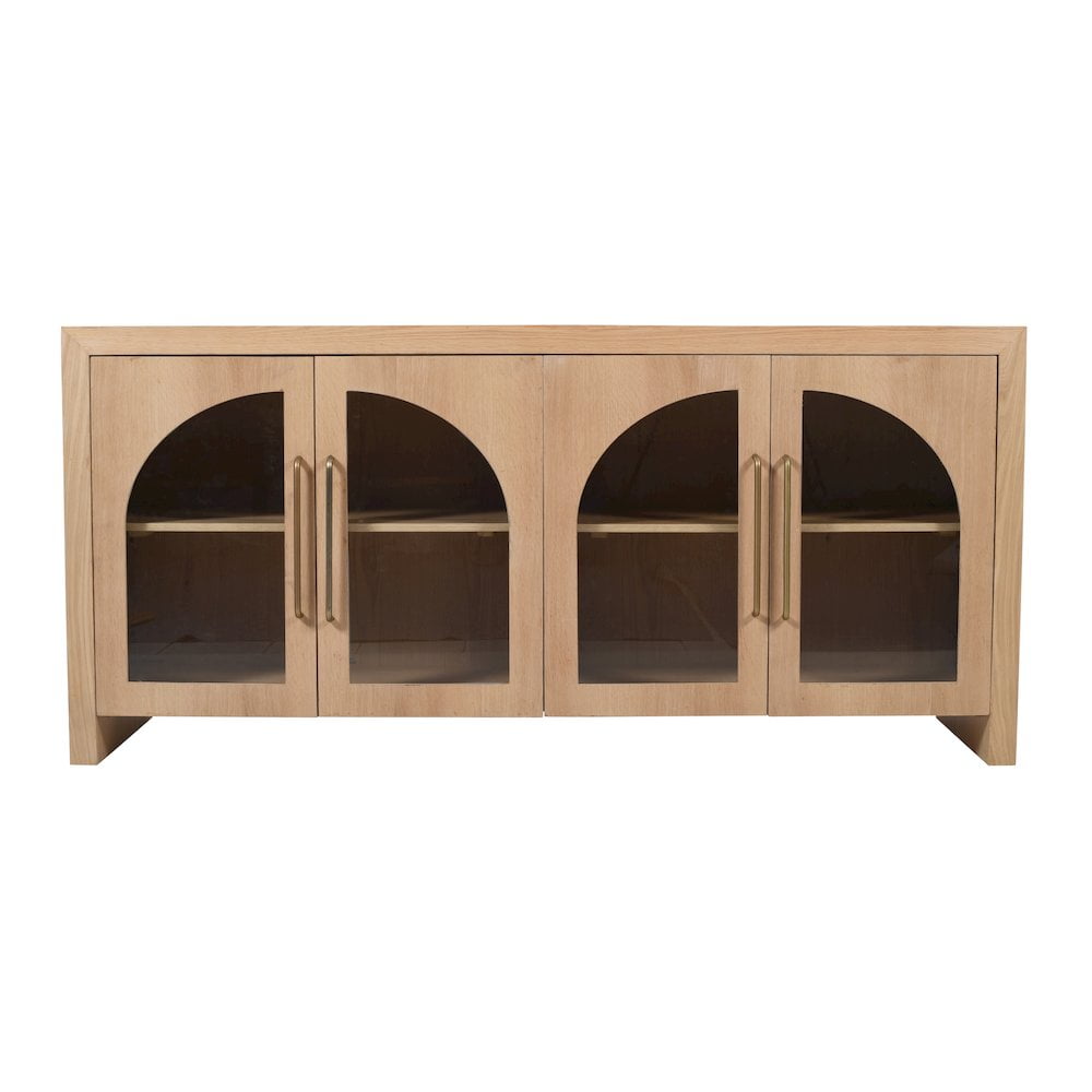 Jofran Archimedes 70" Curved Arch Four Door Sideboard Storage Cabinet ...