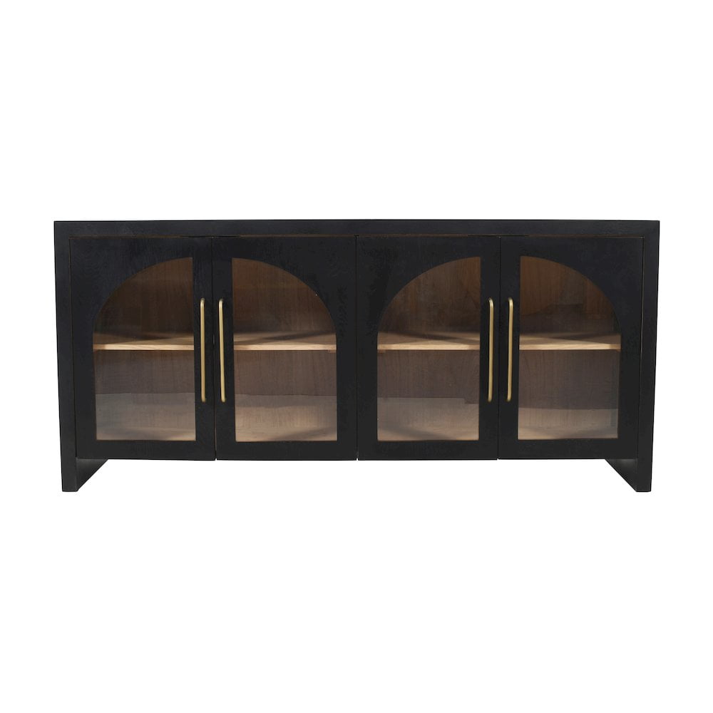 Jofran Archimedes 70" Curved Arch Four Door Sideboard Storage Cabinet ...