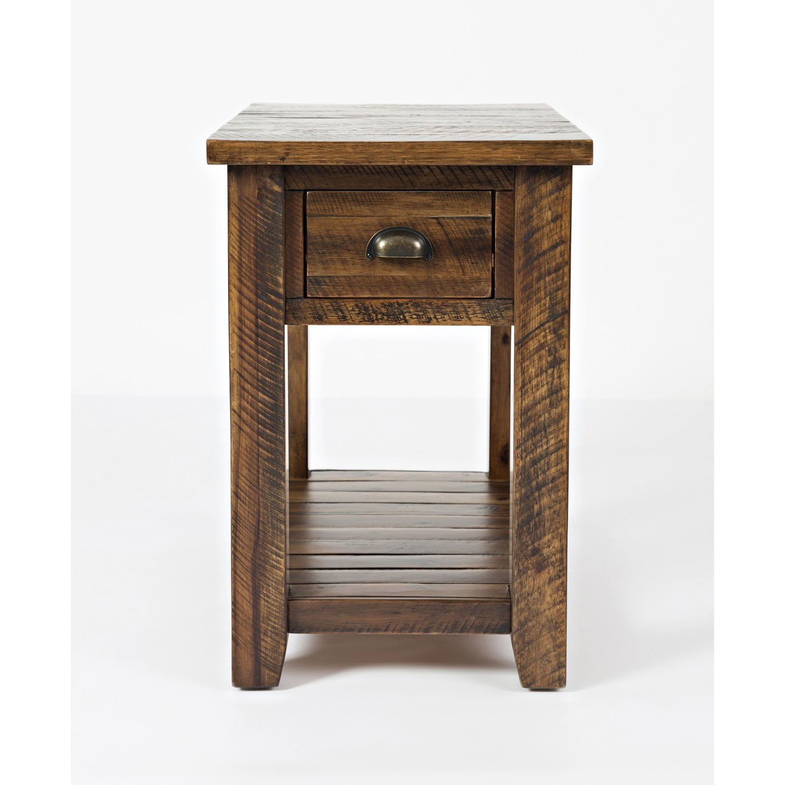 Jofran Artisan's Craft Rustic Farmhouse Distressed Acacia Chairside ...