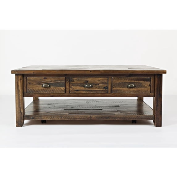 Jofran Artisan's Craft Rustic Farmhouse Distressed Acacia Coffee Table ...