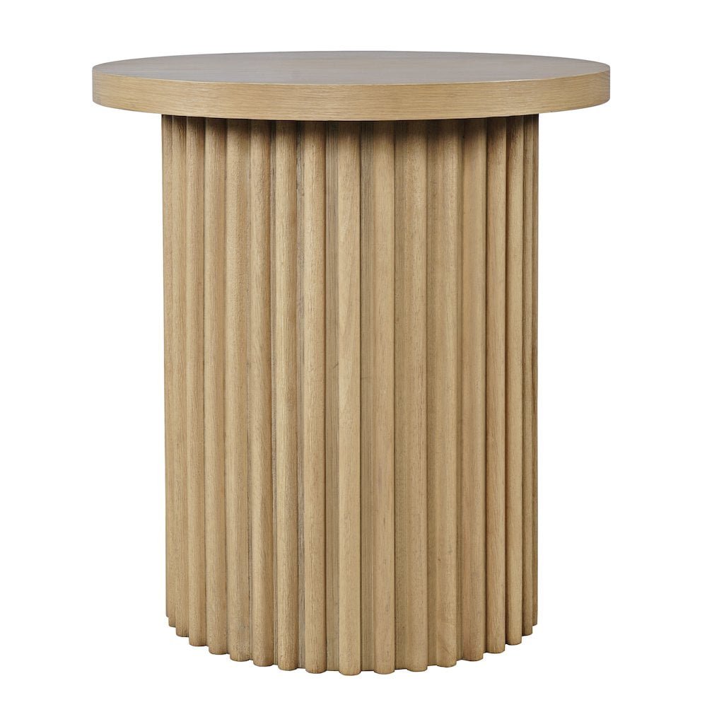 Jofran Auden 24" Round Mid-Century Modern Fluted Pedestal Base End ...
