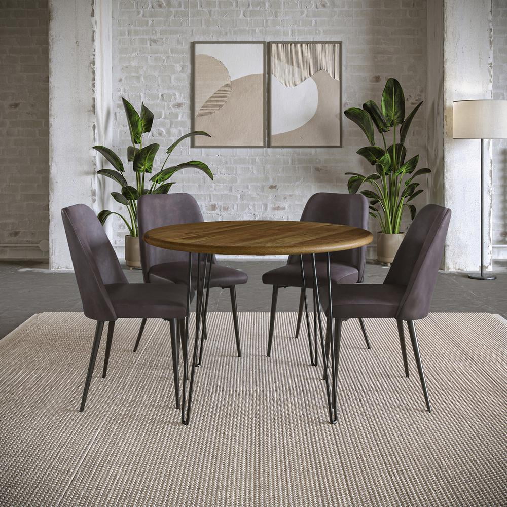 Jofran Brennan 42" Round Modern Contemporary Solid Wood Dining Table ...