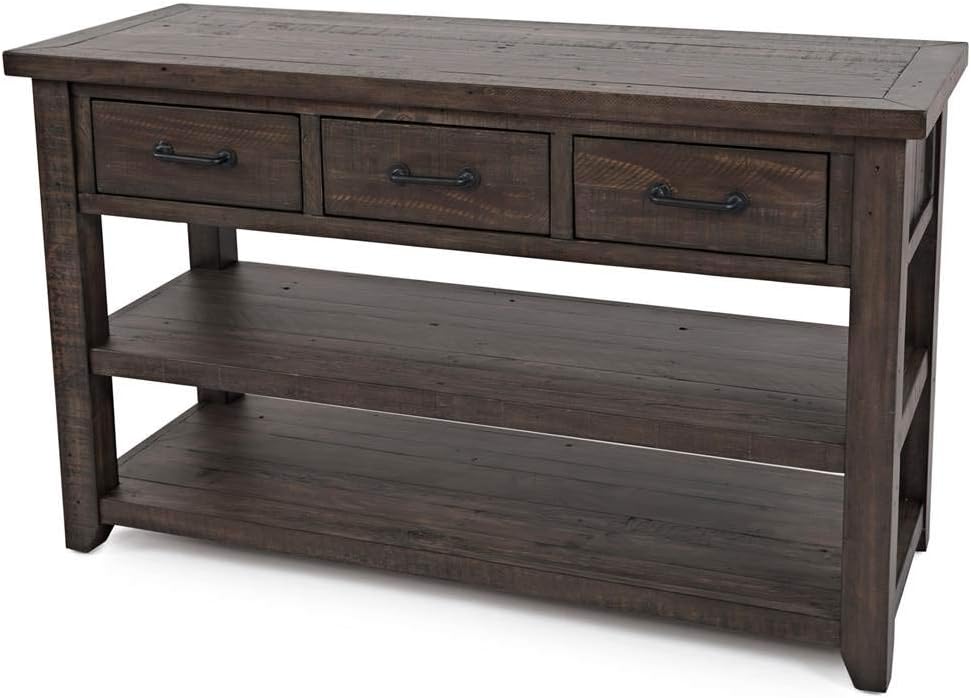 Jofran County Reclaimed Solid Wood Farmhouse Harris Console Sofa Table 50" Vintage White ...