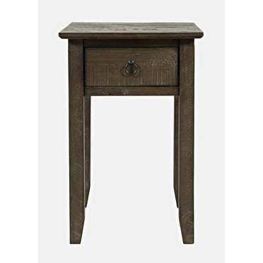 Jofran Kona Grove Distressed Rustic Solid Acacia Cabinet Chairside End Table with Storage ...