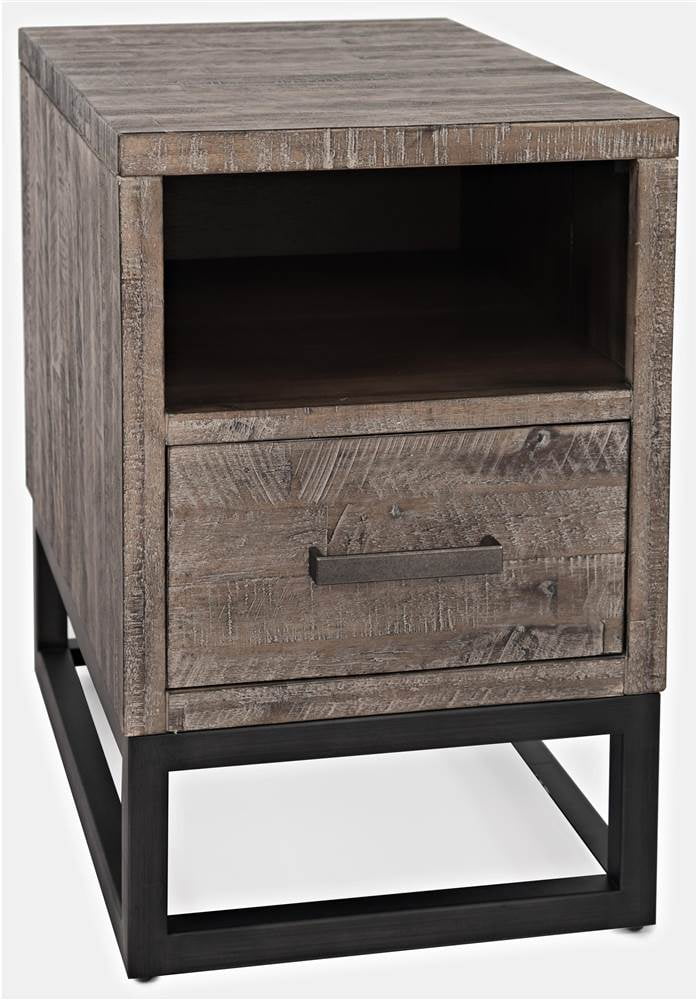 Jofran East Hampton Distressed Solid Wood USB Charging Chairside Table ...