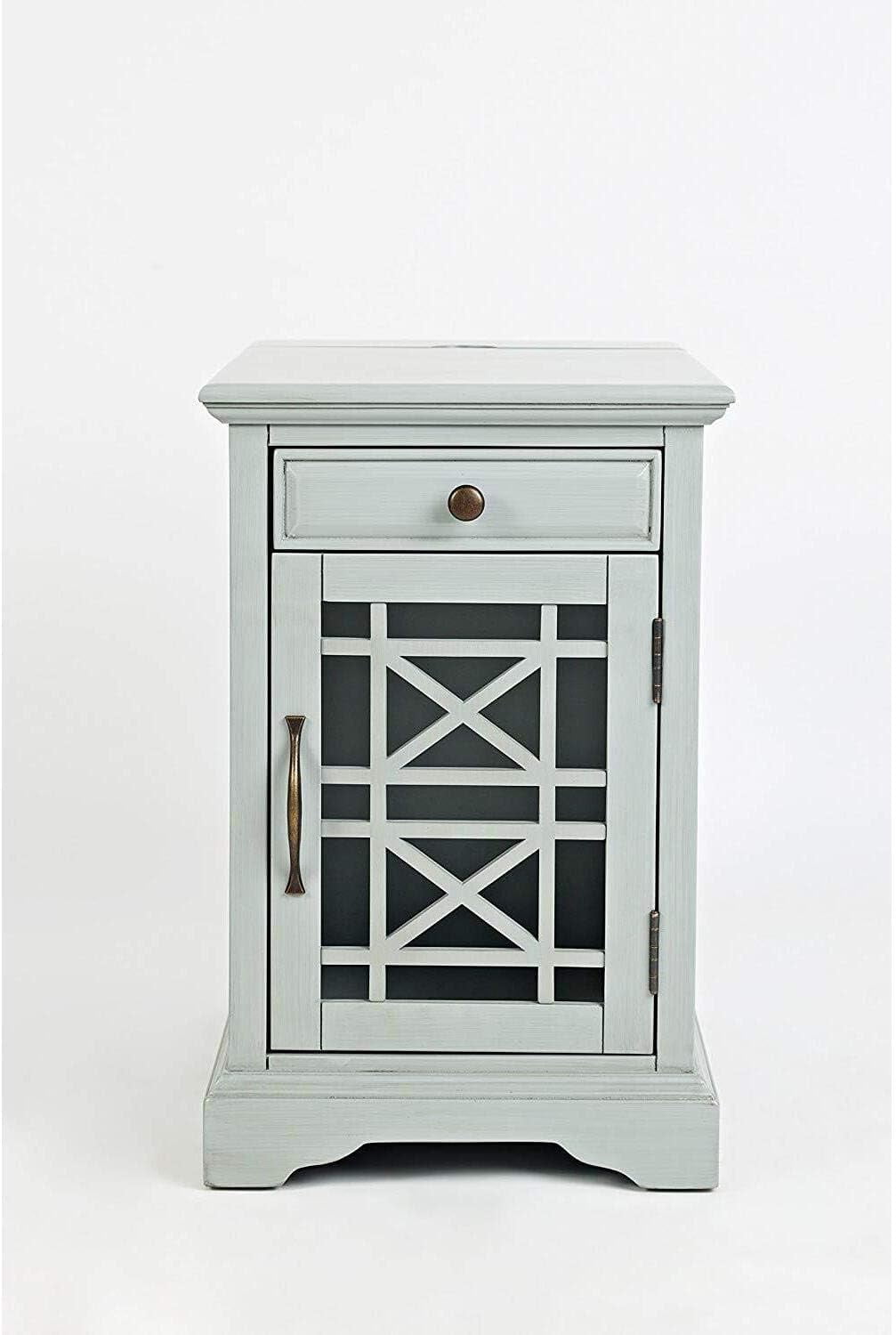 Jofran Farmhouse Craftsman End Table with Charging Station – Narrow ...