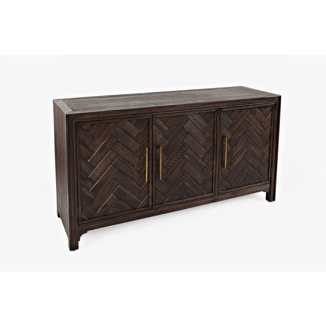 Jofran Gramercy Mid-Century Modern Chevron Three Door 60" Accent ...