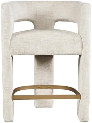 Jofran Gwen Modern Luxury Jacquard Fabric Upholstered Sculpture Counter ...