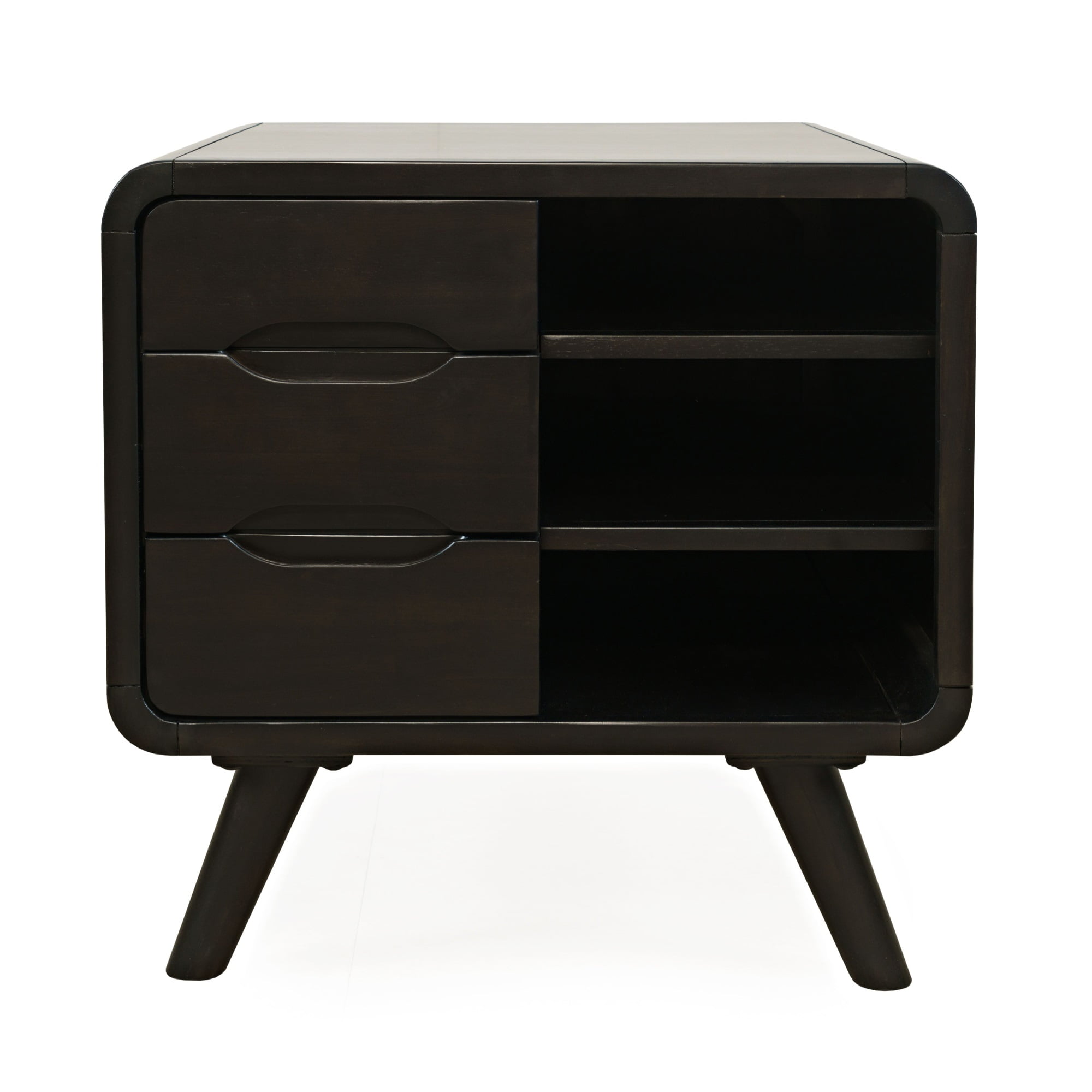 Jofran Marlowe Mid-Century Modern 24" Curved End Table with Storage ...