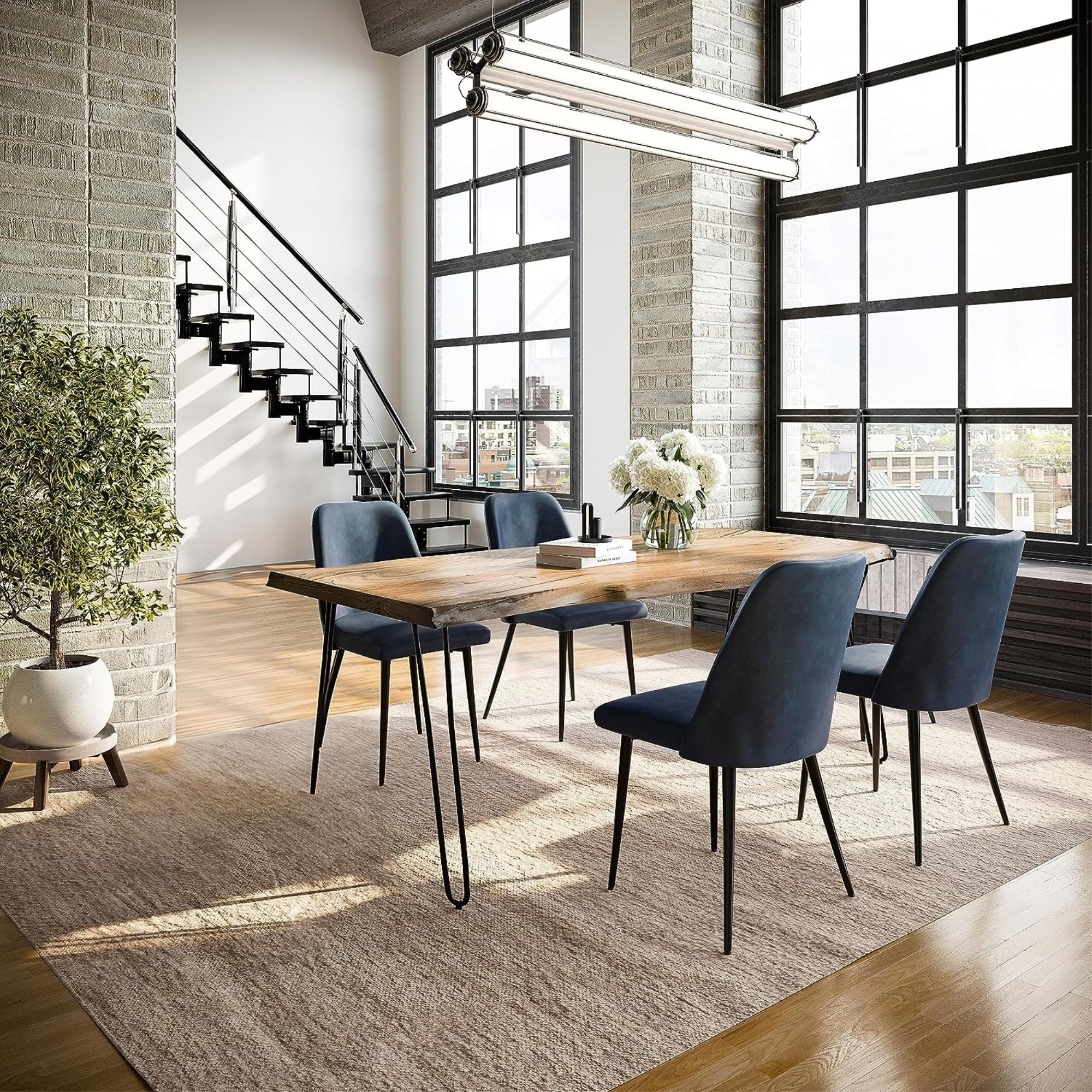 Jofran Nature's Edge Five Piece Solid Acacia Dining Set with ...