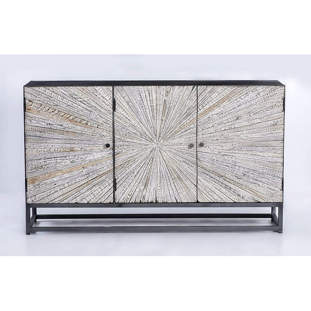 Jofran Reclaimed Solid Wood Astral Plains 3 Door Accent Cabinet ...