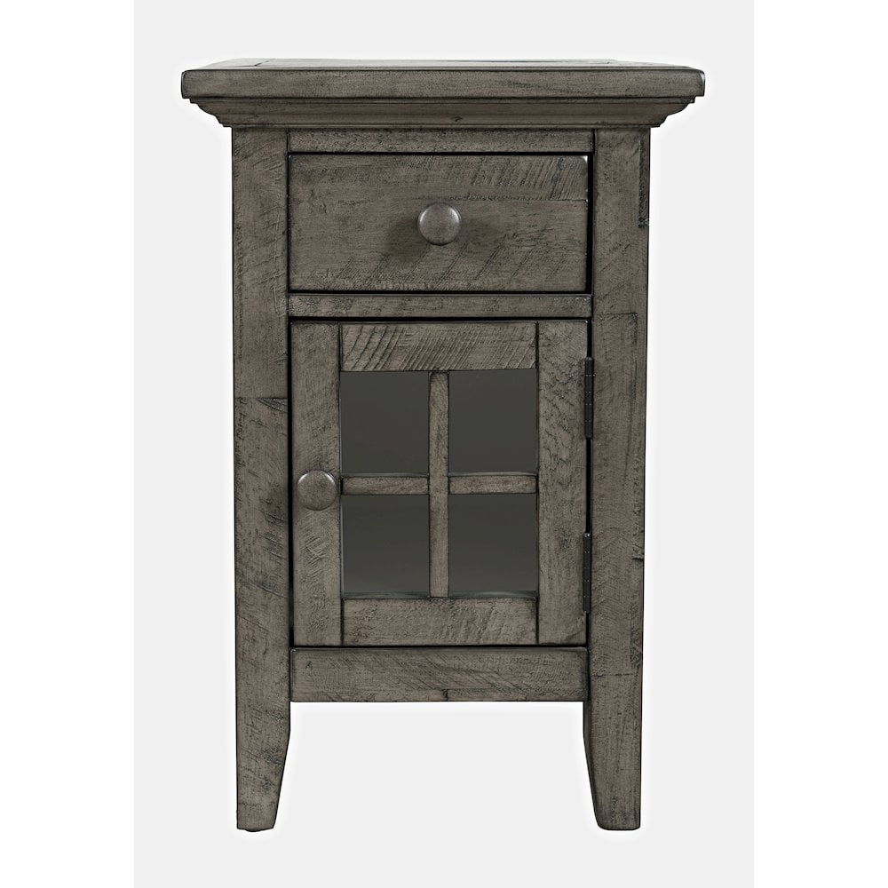 Jofran Rustic Shores Distressed Acacia USB Charging Chairside End Table ...