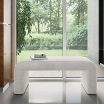 Jofran Gwen Modern Luxury Jacquard Fabric Upholstered Sculpture Bench ...