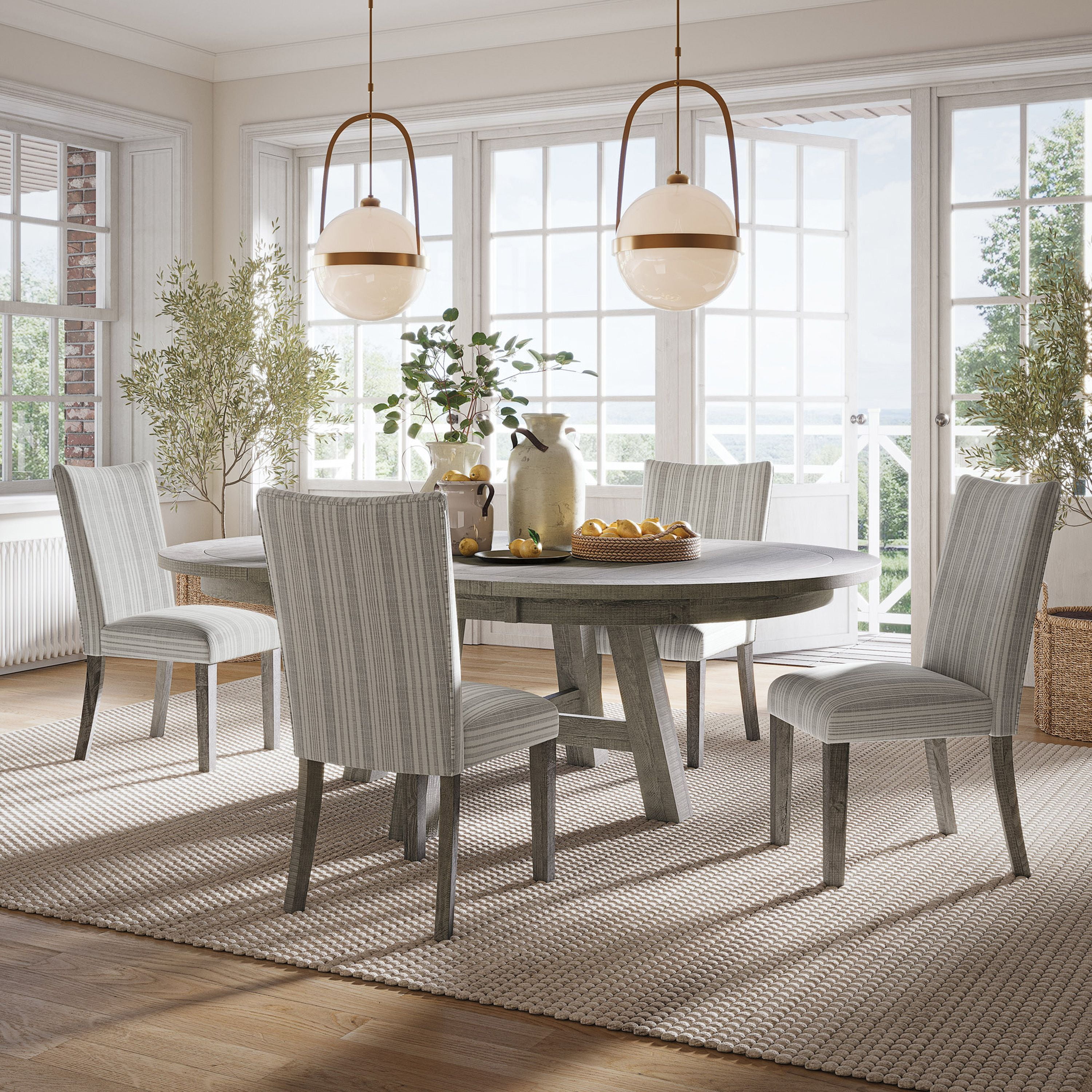 Jofran Telluride Contemporary Rustic Farmhouse Five Piece Dining Table ...