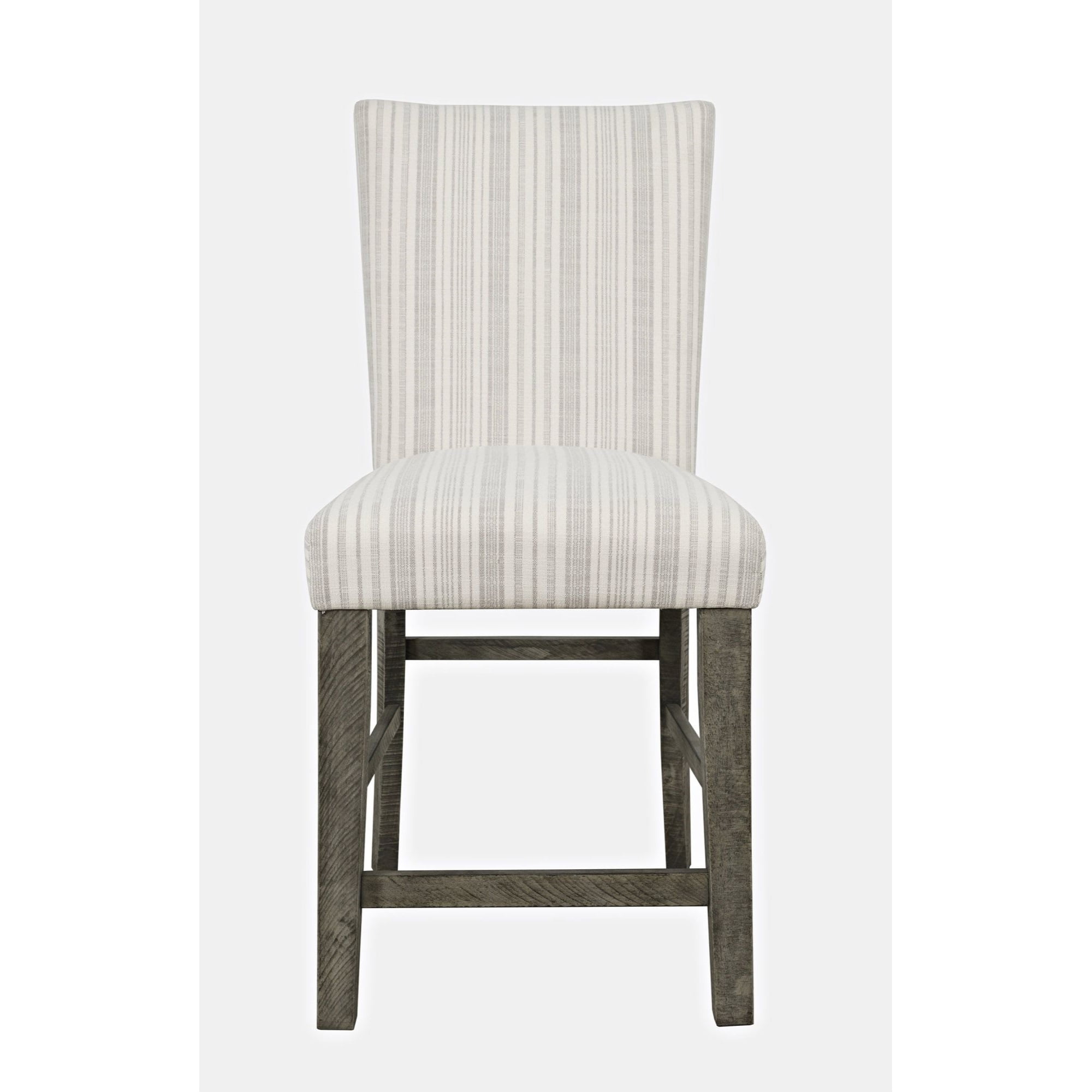 Jofran Telluride Contemporary Rustic Pine Parsons Striped Upholstery ...