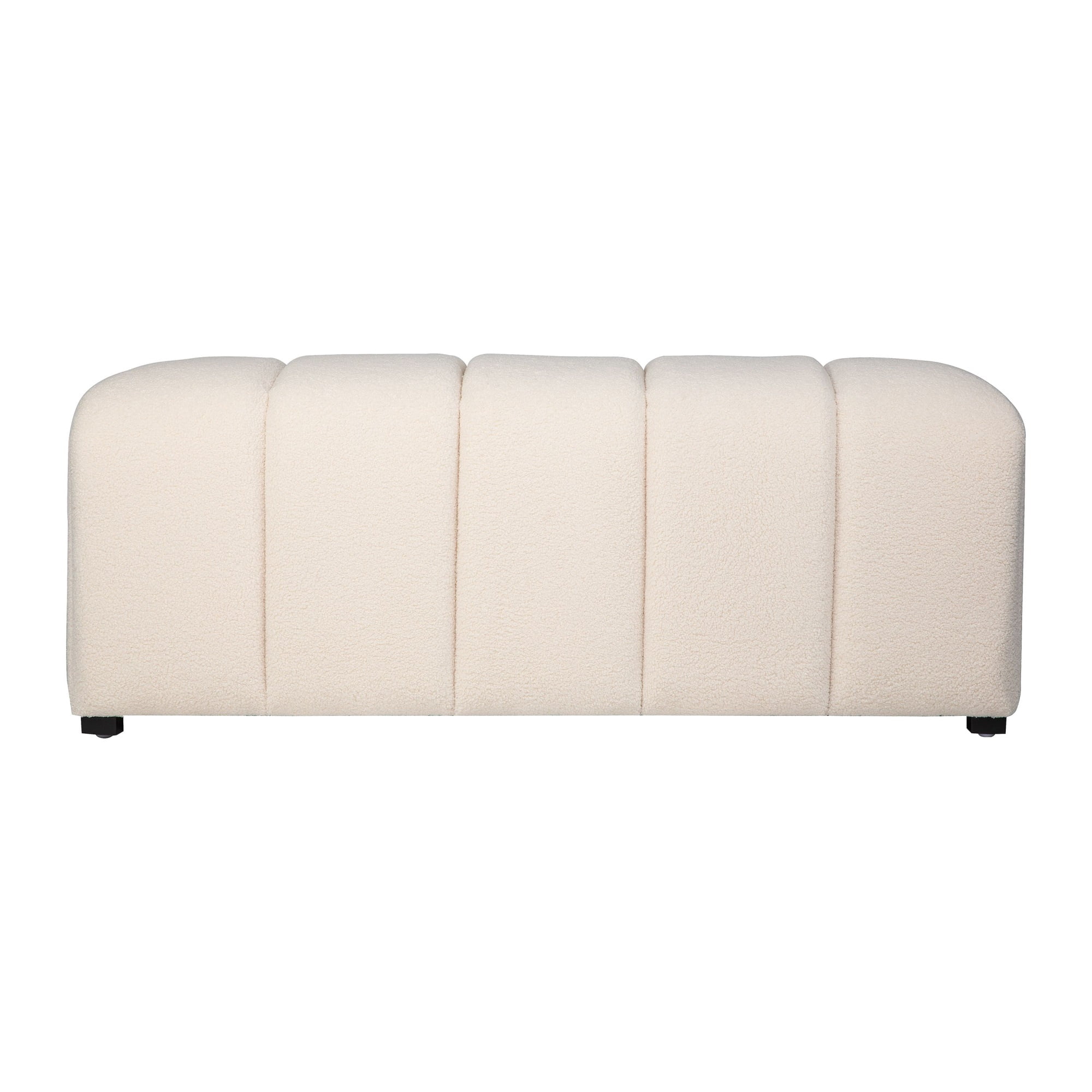 Jofran Tess Contemporary Modern Ivory Boucle Upholstered Plush Bench ...