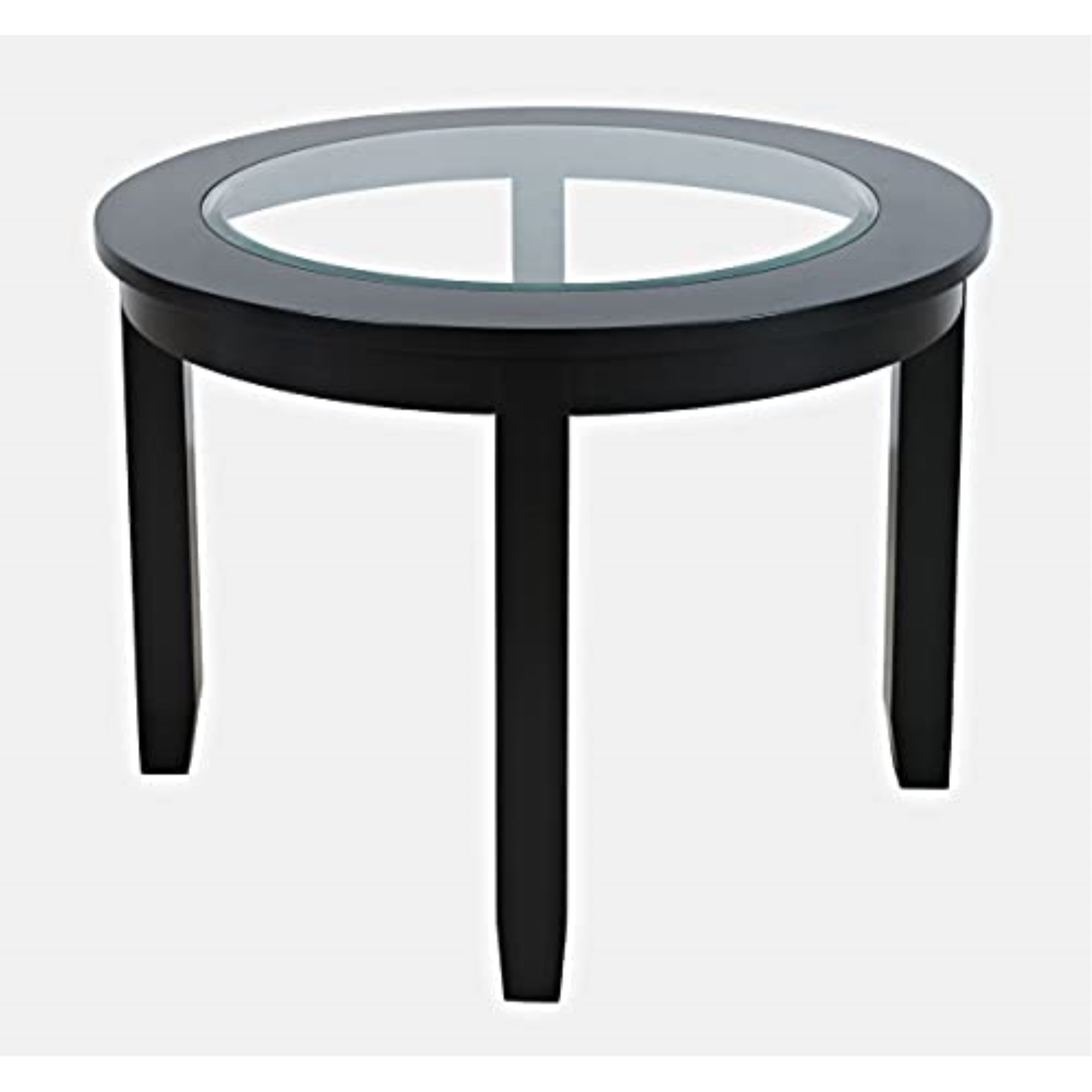 Jofran Urban Icon Contemporary 42" Round Glass Inlay Dining Table ...