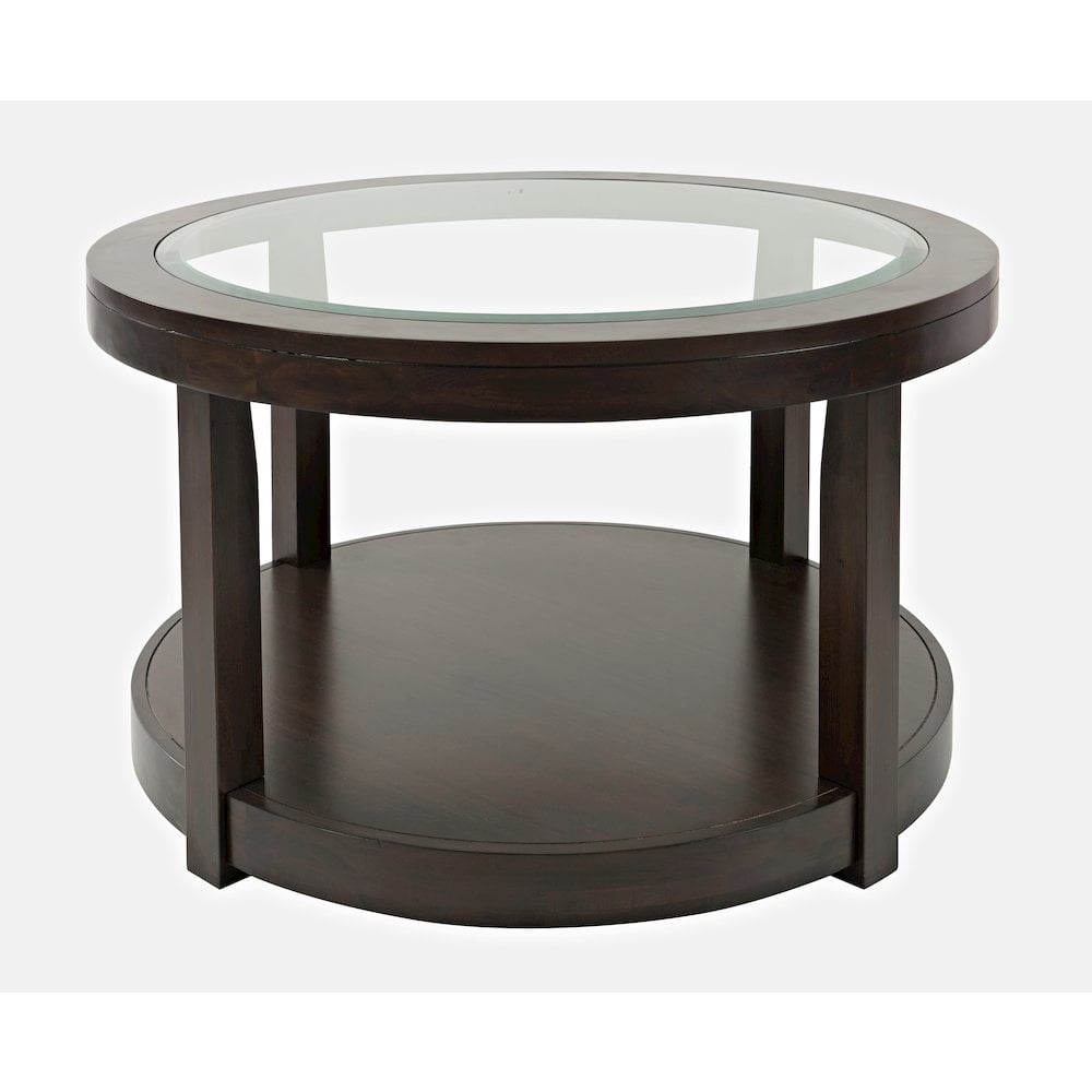 Jofran Urban Icon Contemporary Round Glass Inlay Coffee Table - Walmart.com