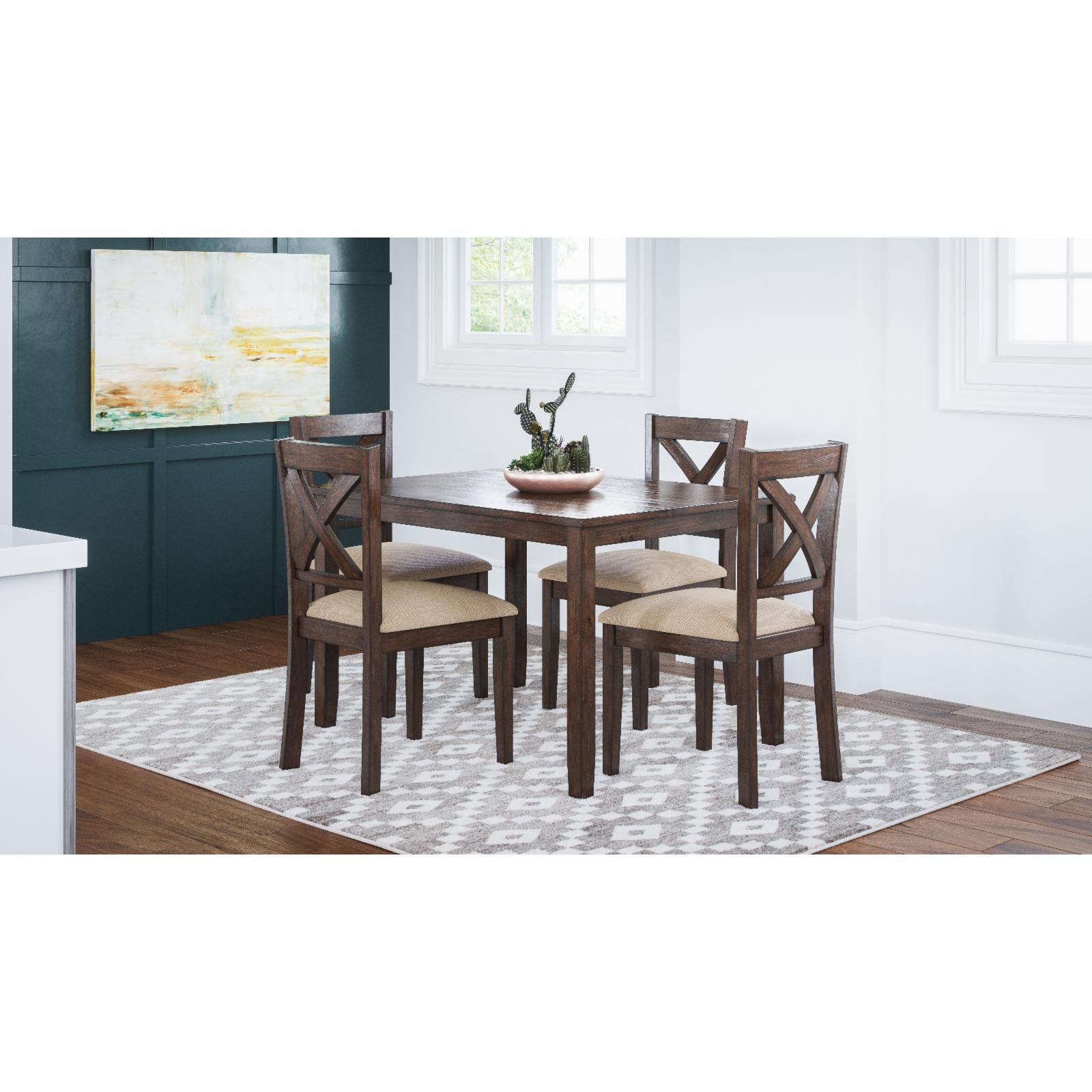 Jofran Walnut Creek 5 Pack Dining Set - Dining Table with 4 Chairs ...