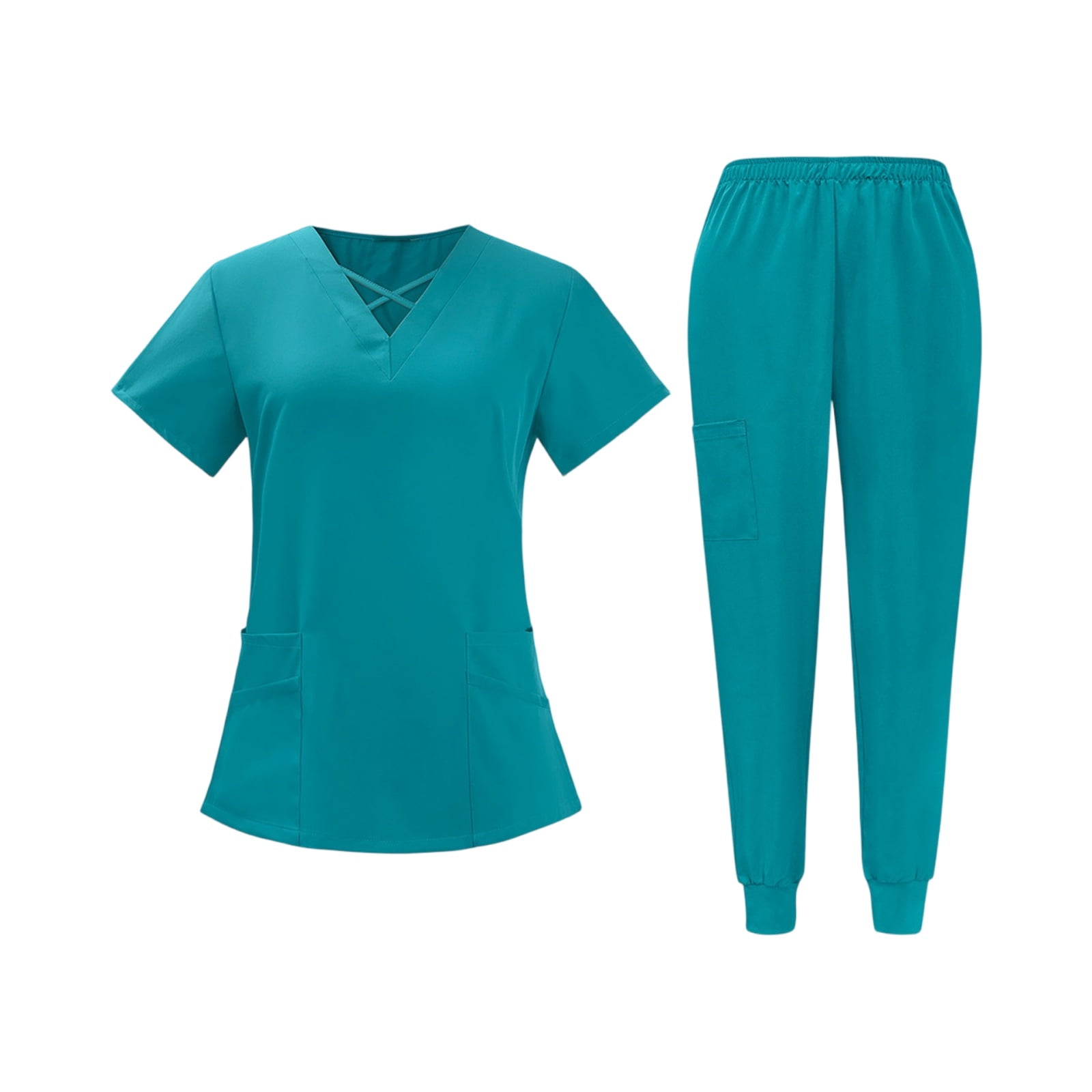 Jogger Scrub Pants 2025, Latex-Free Healthcare Two-Piece Uniform ...