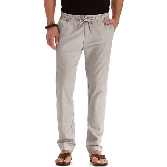 Joggers for Men Solid Color Mid Waisted Elastic Waistband And Zip Fly ...
