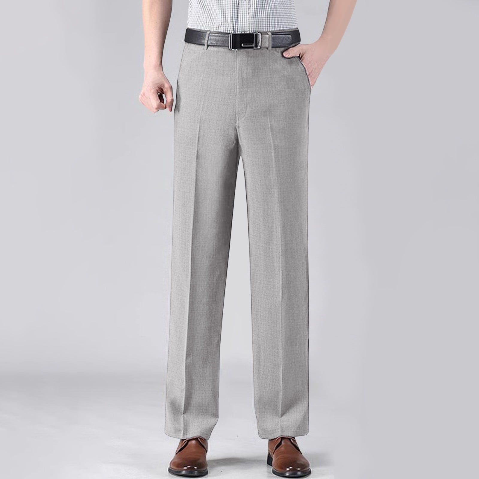 Joggers for Men Solid Color Mid Waisted Fast Dry Stretch Pants ...