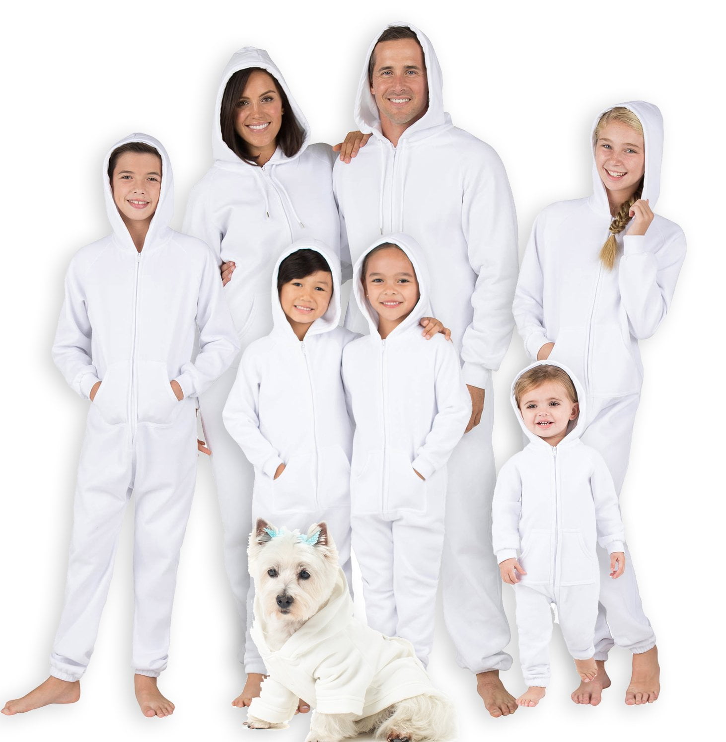 Joggies - Family Matching White Suger Hoodie One Pieces for Boys, Girls ...