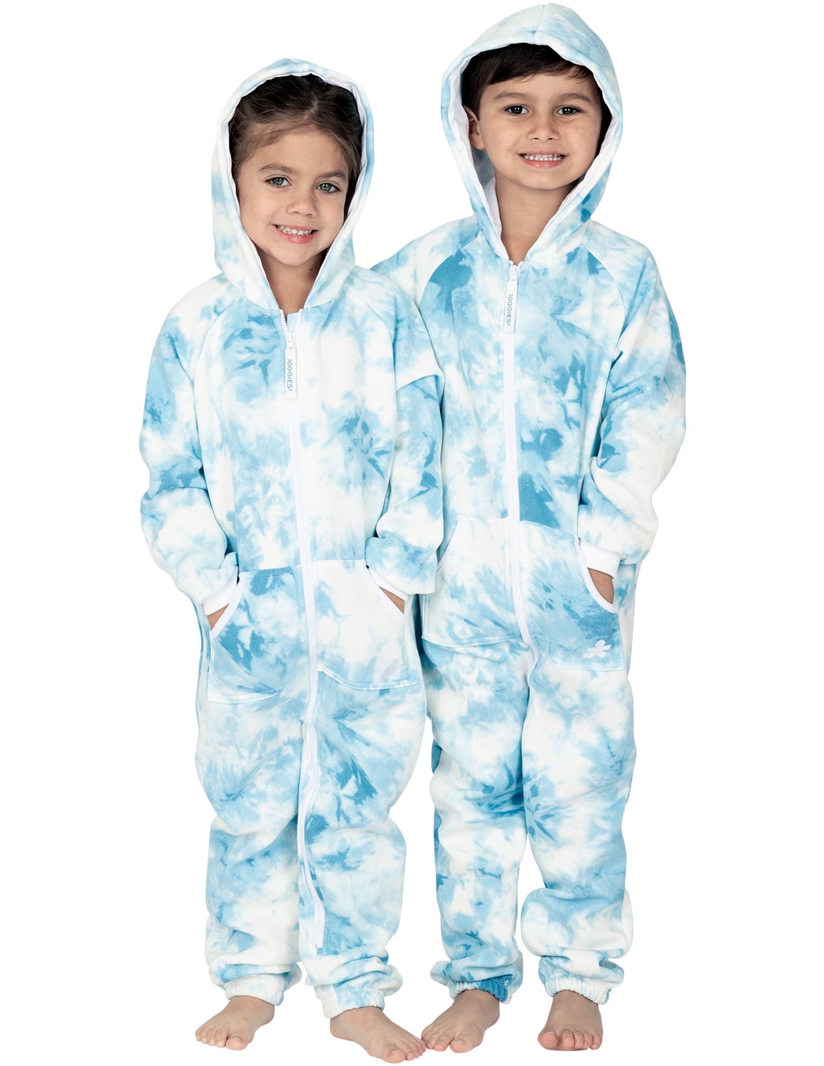 Joggies - TieDye Blue Toddler Footless Hoodie One Piece - Toddler ...