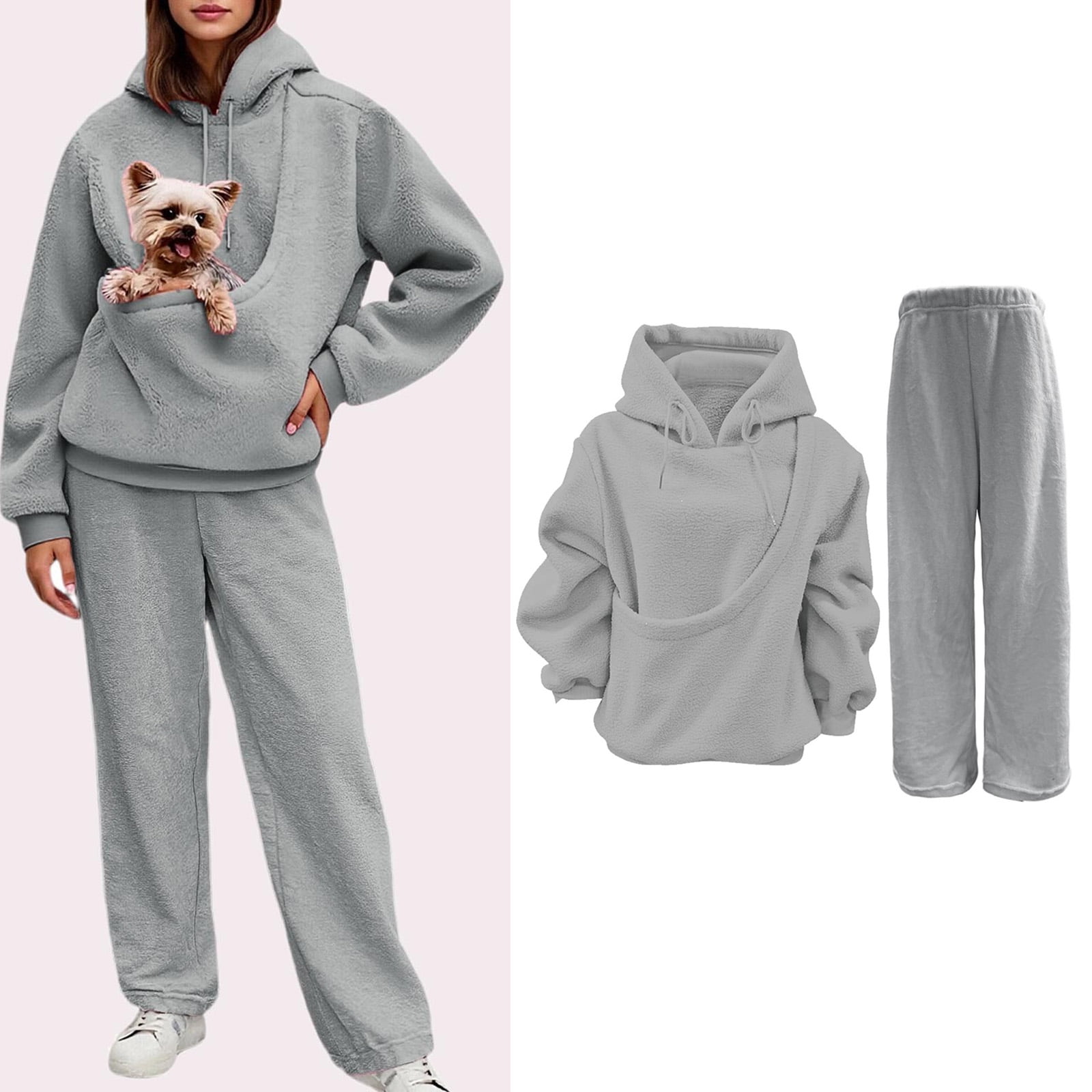 Jogging Sets For Women 2 Piece - Long Sleeve Fleece Pullover Pet ...