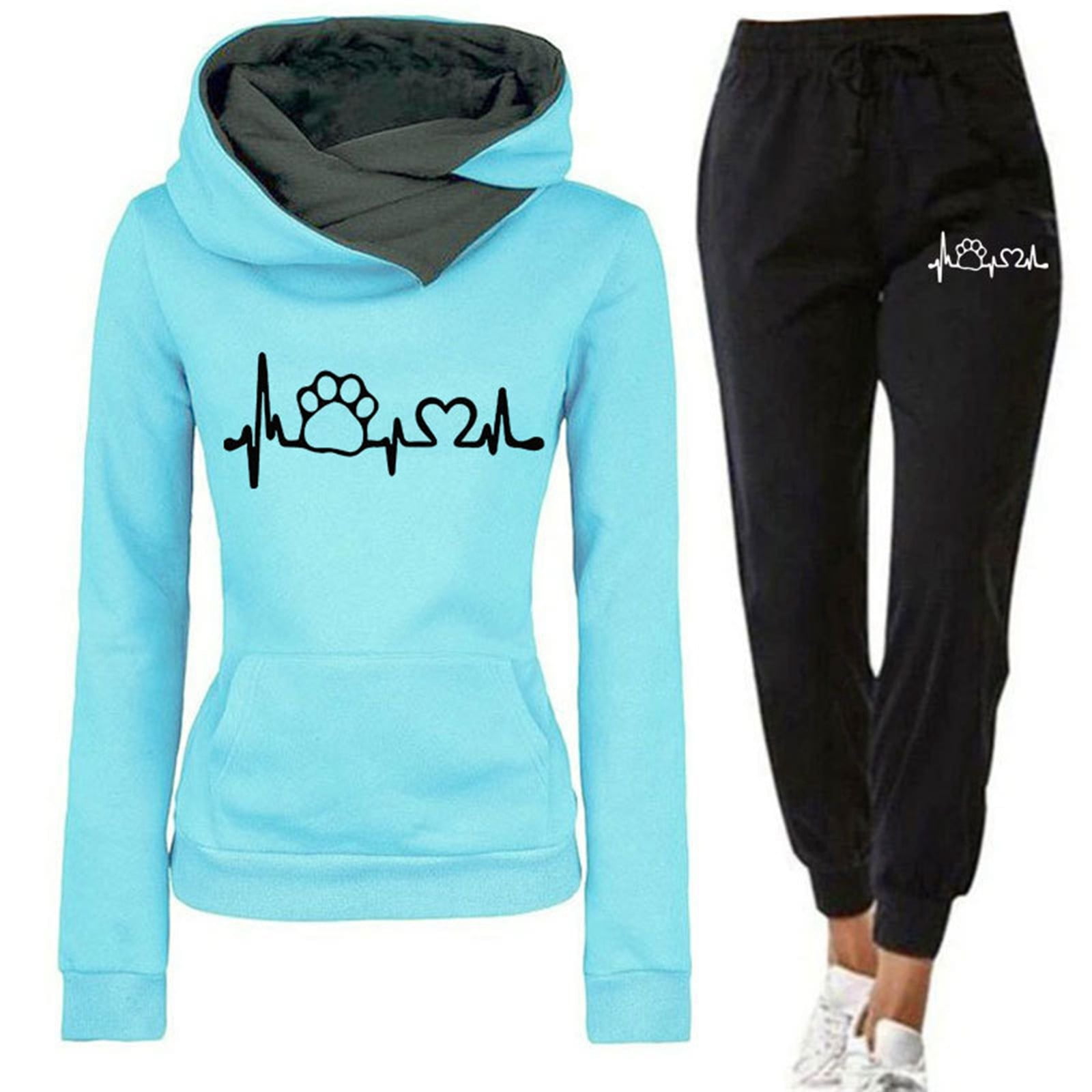 Jogging Suits for Women Clearance Oversized Comfortable Sweat Suit for ...