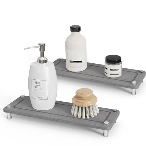 Johamoo Fast Drying Stone Sink Tray, Sink Caddy for Kitchen Counter ...