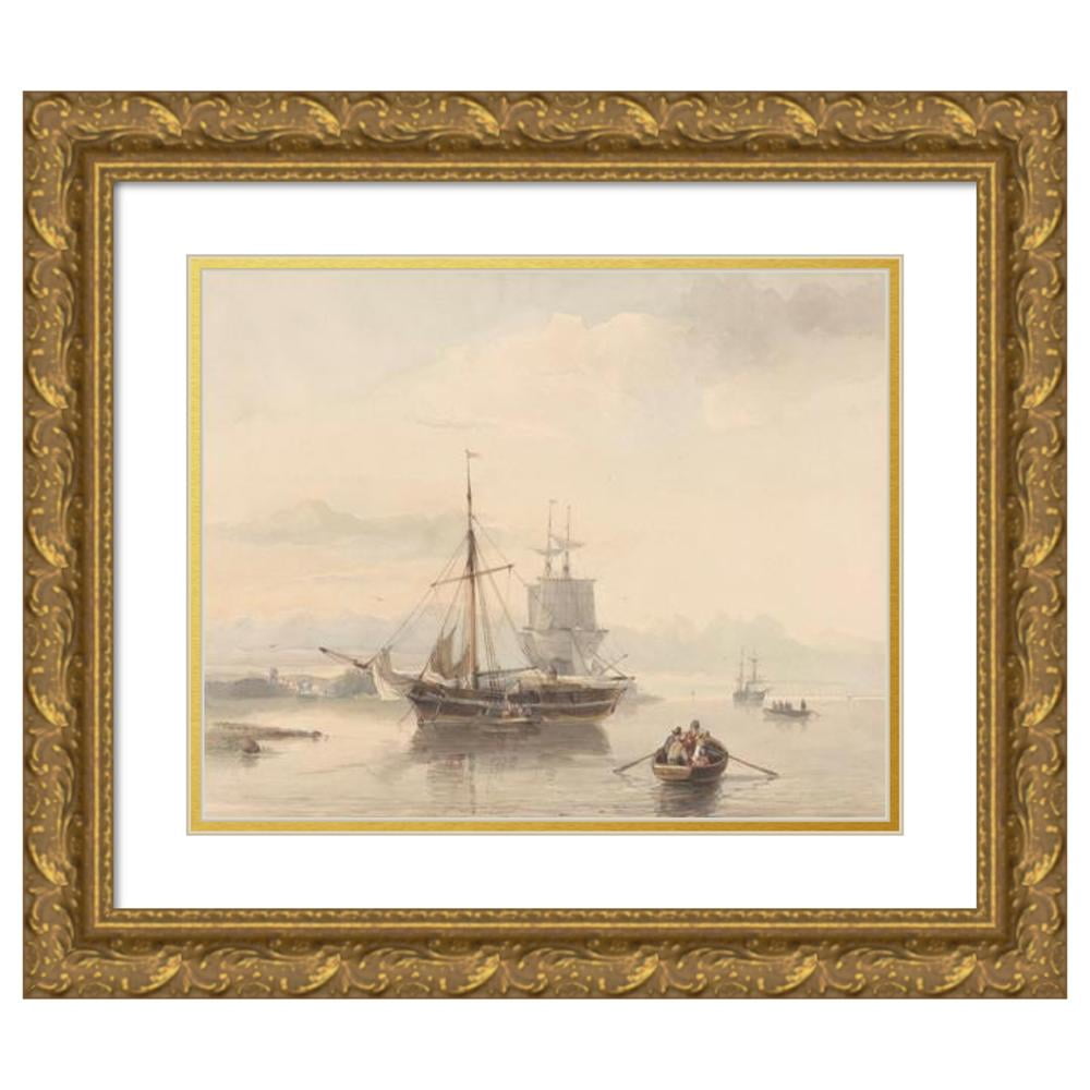 Johan Adolph Rust 14x12 Gold Ornate Wood Frame and Double Matted Museum ...