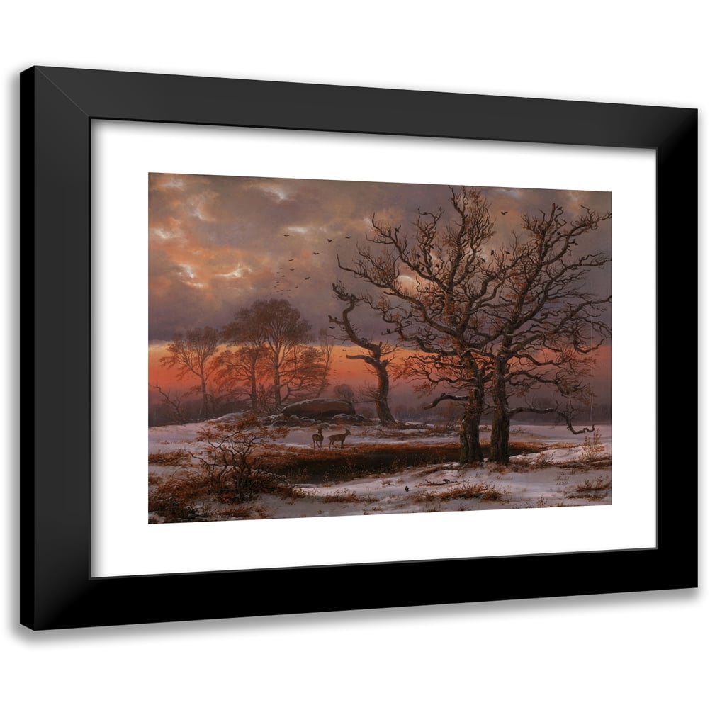Johan Christian Dahl 14x12 Black Modern Framed Museum Art Print Titled ...
