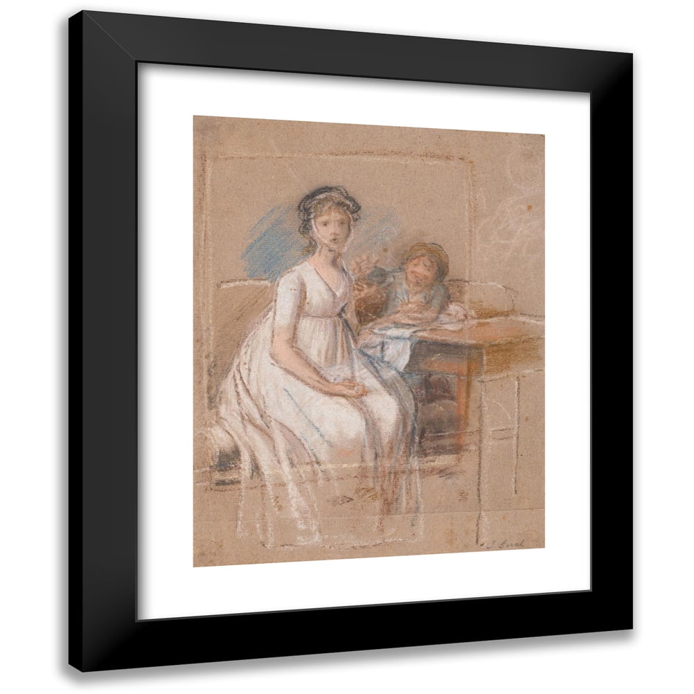 Johan Frederik Clemens 19x24 Black Modern Framed Museum Art Print Titled - Draft of a Portrait ...