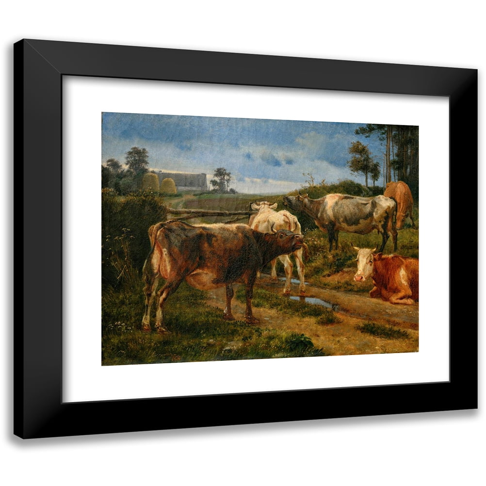 Johan Thomas Lundbye 14x12 Black Modern Framed Museum Art Print Titled ...