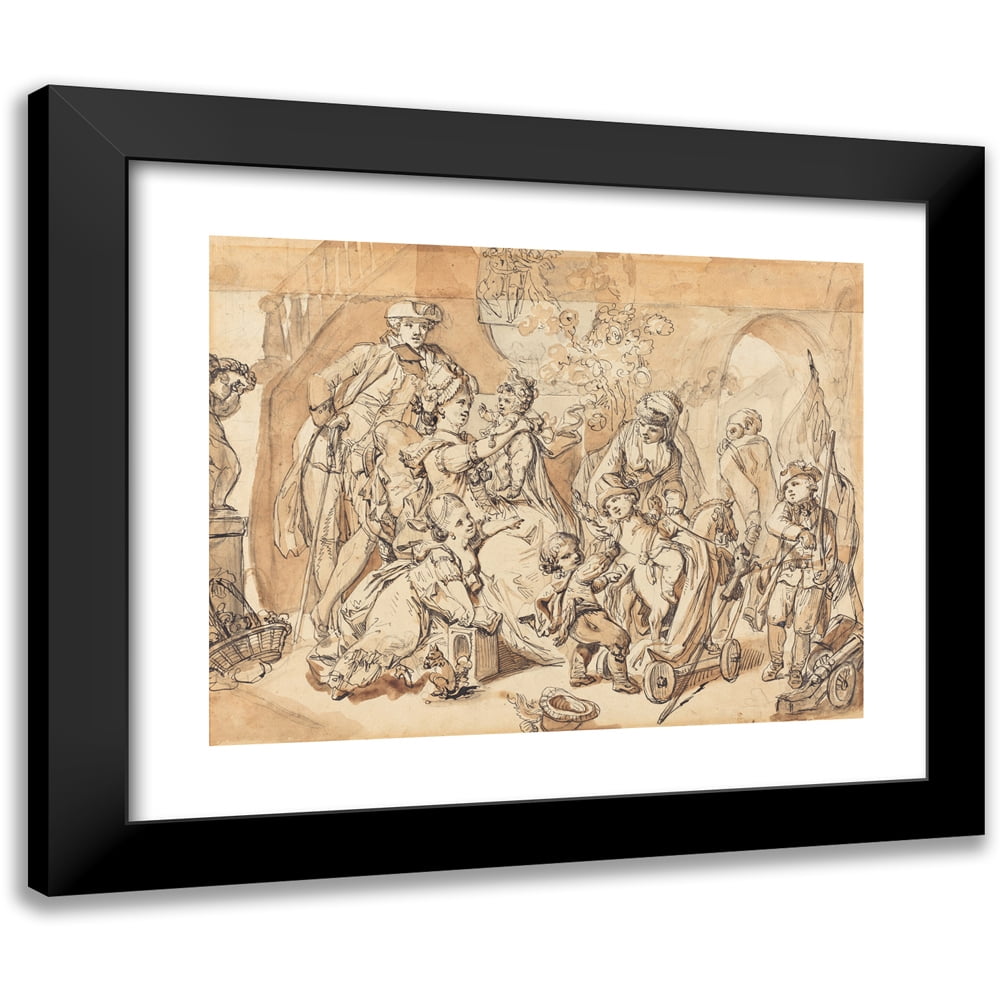 Johann Eleazar Schenau 14x12 Black Modern Framed Museum Art Print ...