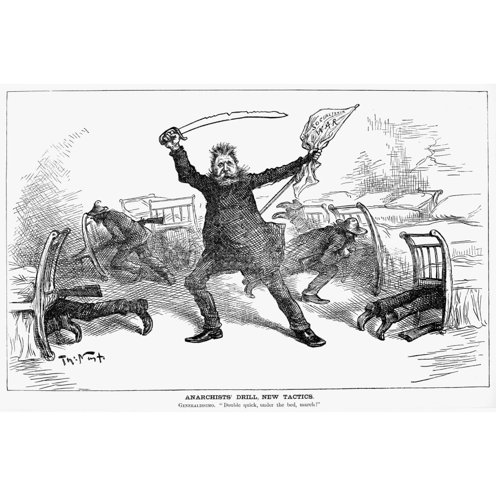 Johann Joseph Most N(1846-1906). German Anarchist. A Cartoon Comment By ...