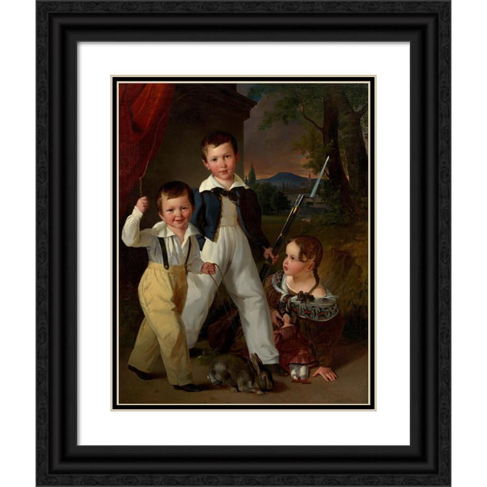 Johann Matthias Ranftl 12x14 Black Ornate Wood Framed Double Matted ...