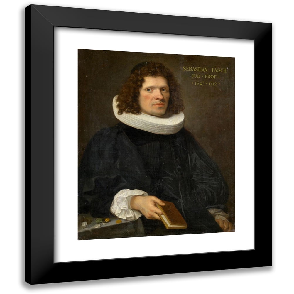 Johann Rudolf Huber the elder 12x14 Black Modern Framed Museum Art Print Titled - Portrait of ...