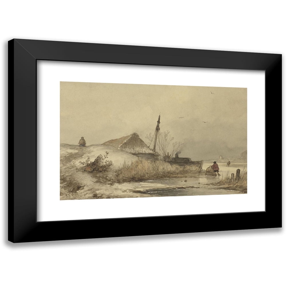 Johannes Franciscus Hoppenbrouwers 14x11 Black Modern Framed Museum Art ...