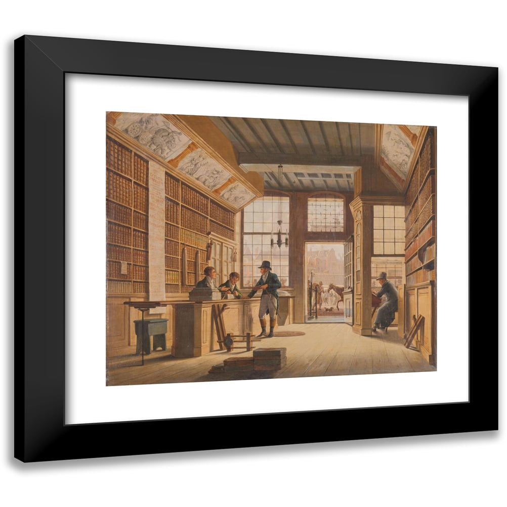 Johannes Jelgerhuis 17x15 Black Modern Framed Museum Art Print Titled - The Shop of the Book ...